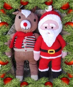 Knitting Pattern-Santa and Rudolph, DK | Buy Indie