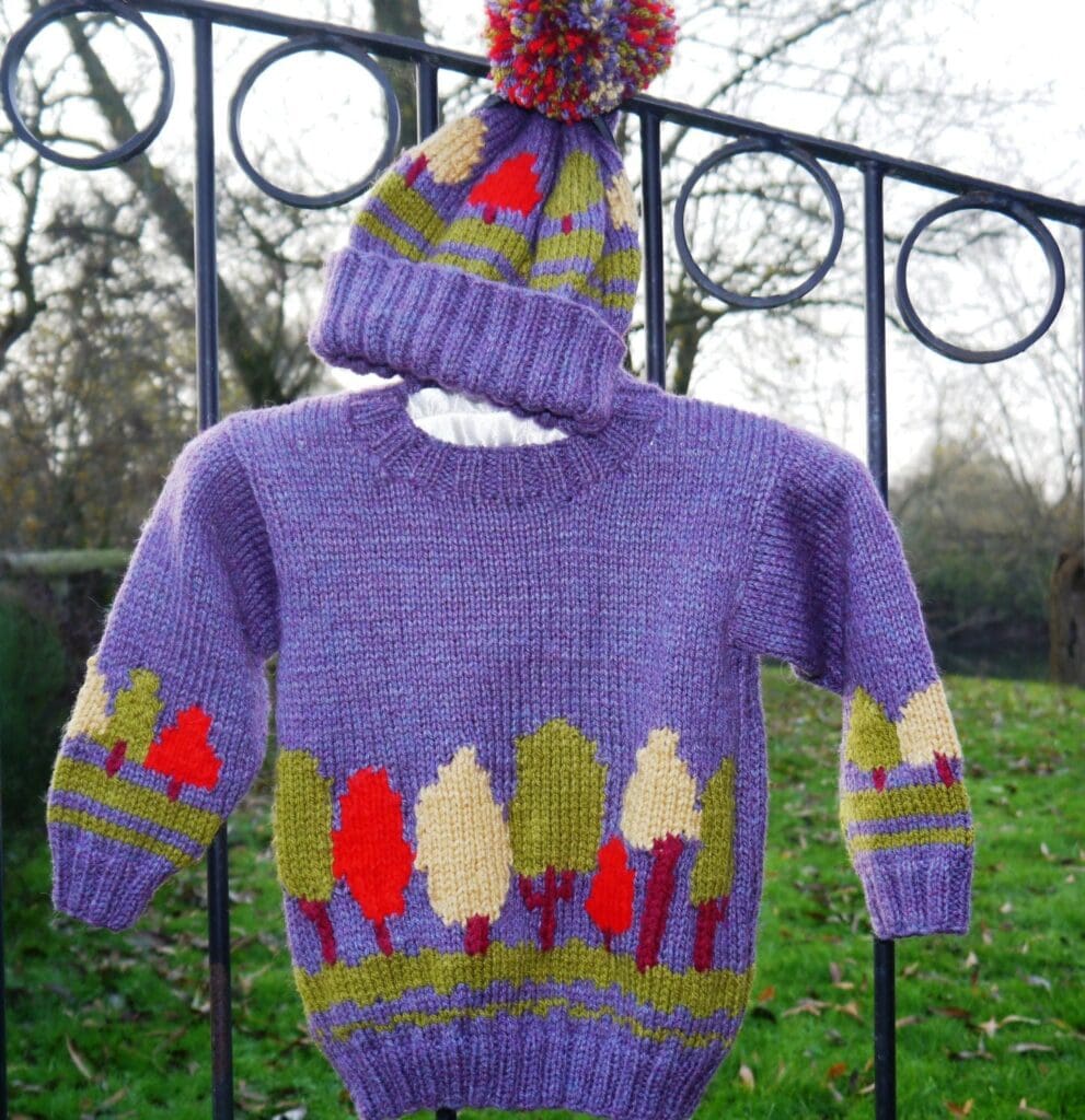 Knitting Pattern- Child's Tree Sweater, 2-10 years, Aran | Buy Indie