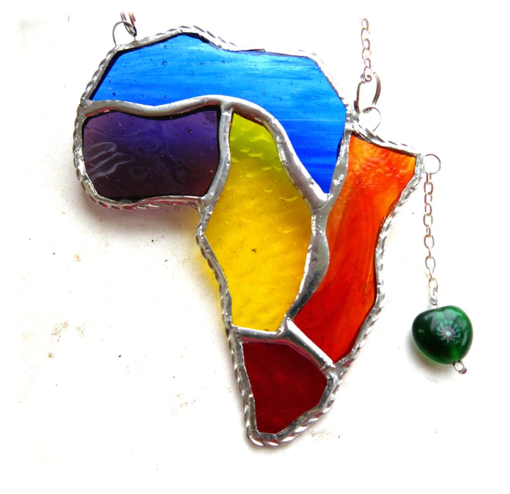 Africa Stained Glass Suncatcher Rainbow Map | Buy Indie