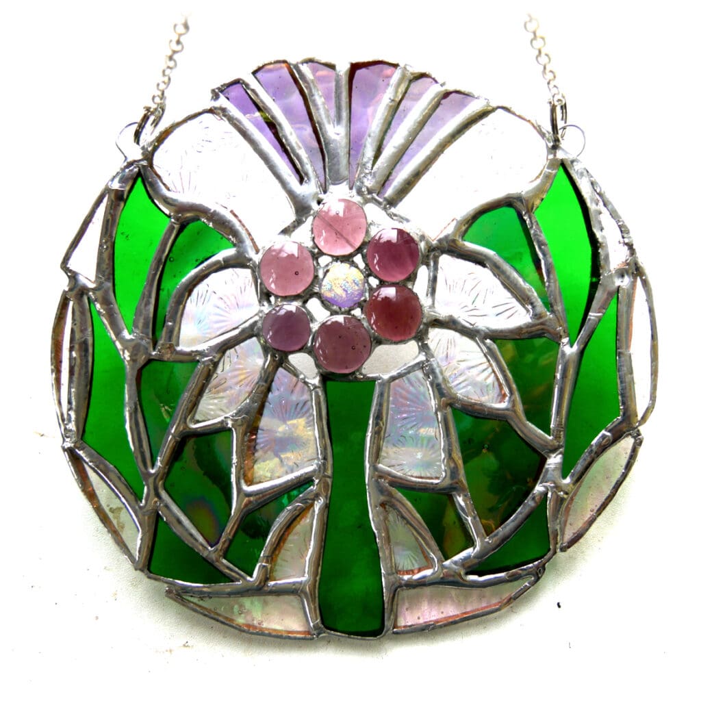 Thistle Stained Glass Suncatcher Scottish Flower of Scotland Handmade ...