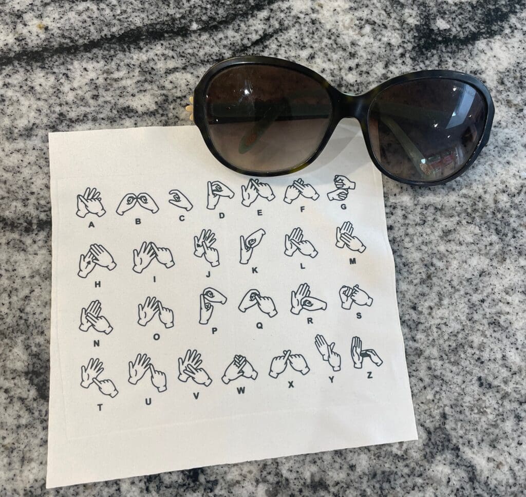 BSL gift, BSL alphabet, Glasses wipe, glasses cleaner, British sign ...