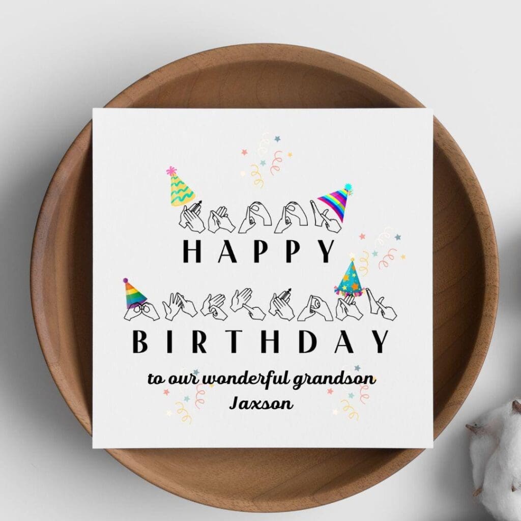 BSL Birthday Card, British Sign Language, Fingerspelling, Inclusive ...